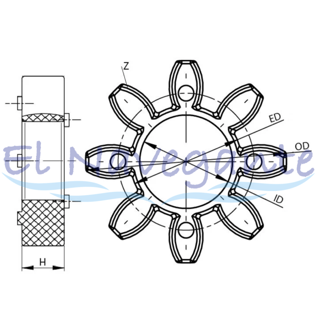 RX-14/180 Acople de Goma ROTEX. - Repuestos El Navegante LLC